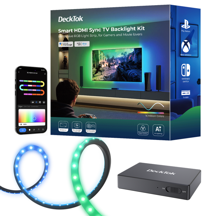 DeckTok Smart TV Backlight Kit – LED Lighting for 4K TVs